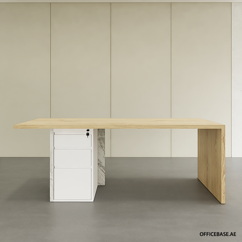 LISSE Executive Desk | Standard Colors | Natural Davos Oak | Left